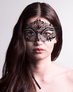 Black Queen Stras Metal Masquerade Mask | VIVO Masks