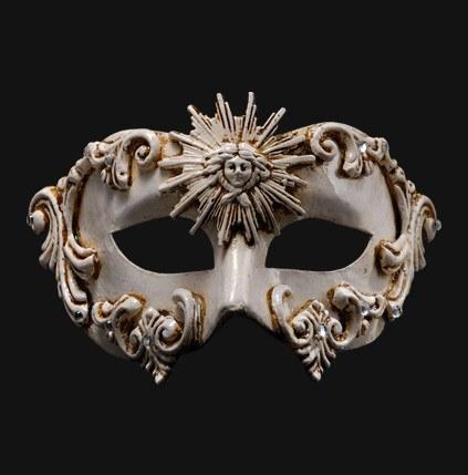Colombina Barocco Sole White Masquerade Mask | VIVO Masks