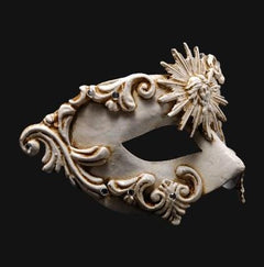 Colombina Barocco Sole White Masquerade Mask | VIVO Masks