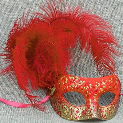 Colombina Cloud Fire Red Masquerade Mask | VIVO Masks