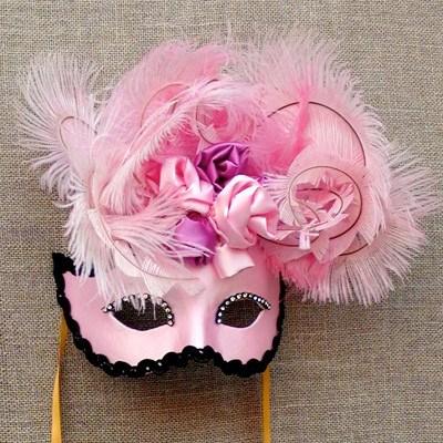 Colombina Pink Rose Cloud Masquerade Mask | VIVO Masks
