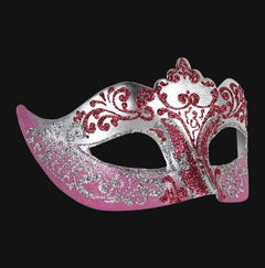 Colombina Stella Silver Pink Masquerade Mask | VIVO Masks